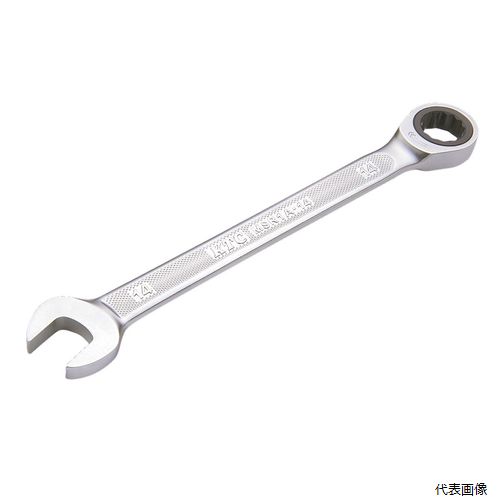 【特長】 ●ストレートタイプのラチェットコンビネーションレンチです。 ●ラチェット部は本締めが可能です。 ●矢印表示により作業方向が一目でわかります。 ●滑りにくいグリップデザインを採用しました。 ●十二角タイプです。 【仕様】 ●ギア数：...