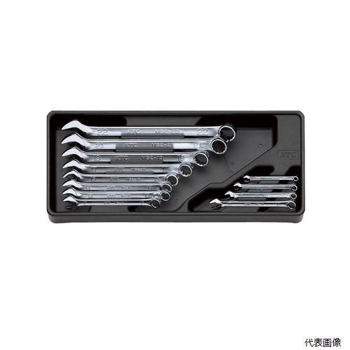 【特長】 ●十二角タイプのコンビネーションレンチです。 ●樹脂成形トレイ付コンビネーションレンチ12本組セットです。 【仕様】 ●重さ(kg)：1.6 ●トレイサイズ(mm)：W445×D185×H52 【セット内容/付属品】 コンビネーシ...