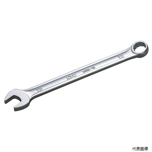 【特長】 ●柄は中央にくぼみを持たせ、しなりに強く軽量化も図れる断面形状。 ●サイズ表示は大きく見やすい鍛造浮き出し刻印です。 ●めがね側十二角タイプのコンビネーションレンチです。 【仕様】 ●メガネ部オフセット(°)：15 ●サイズ(S；...