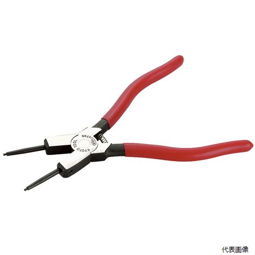 【特長】 ●ストレートヘッドの穴用直型スナップリングプライヤです。 ●本体のカシメ部はガタ付きが少なく、開閉はバネ付です。 ●クローの交換が可能です。 【仕様】 ●クロー径(φmm)：1.5 ●適用スナップリング(呼び)：12〜13 ●全長...