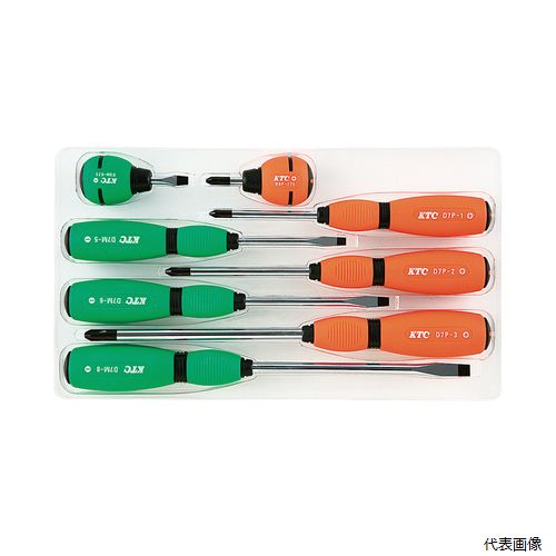 【特長】 ●グリップは軽く、ベトつき感がなく、環境にやさしい素材(エラストマ)を採用しています。 ●グリップのオレンジ色はプラス、グリーン色はマイナスを表しています。 ●パッケージはトレイとして使用できます。 ●軸の材質はCr-Vです。 ●...