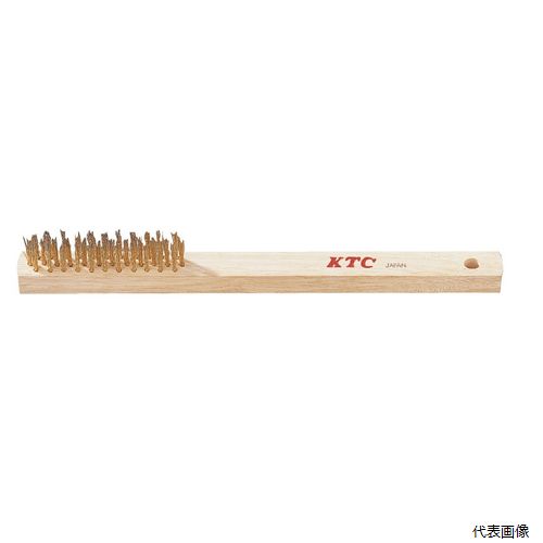 【特長】 ●柄部が直型形状の三行ワイヤブラシです。 ●鋼ブラシには真鍮めっきを施し耐久性がアップしました。 ●握り部の木柄(パーム)は自然環境保護も考慮した間伐材です。 【仕様】 ●材質：鋼(ブラシ部)/木(柄部) ●全長(mm)：270 ...
