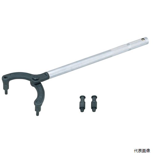 【特長】 ●アームはスプリング機構による開閉式で、常に開く方向へ張力が掛かるため安全性が高いです。 ●回り止め用のピンは2種類あり、上記2タイプのカムプーリーに対応します。 ●グリップ部分はローレット加工を施し、握りやすくて力が掛けやすくな...