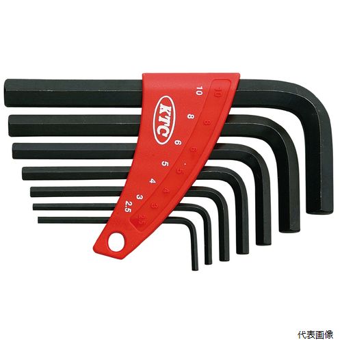 【特長】 ●L形六角棒レンチセットです。 【仕様】 ●サイズ(S；mm)：2.5・3・4・5・6・8・10 ●全長(L；mm)：57・65・77・83・95・100・122 ●レンチキー長さ(l；mm)：20・23・27・32・38・42・...