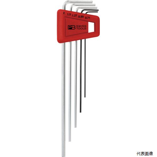【特長】 ●ホルダー付・パッケージ付ロング六角棒レンチセット。 ●サイズ1.27mm以上はニッケルクロームメッキタイプです。 【仕様】 ●質量(g)：15 【セット内容/付属品】 ロング六角棒レンチ(211-0.71・0.89・1.27・1...