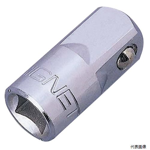 【仕様】 ●サイズ(SQ×SQ)：凹1/4×凸3/8 ●全長(L；mm)：26 ●外径(D；φmm)：11 【用途】 ●1/4SQのラチェットハンドル等で3/8SQのソケットを使用する際に。 【入数】 ●1個 他のサイズはこちら 在庫のない...