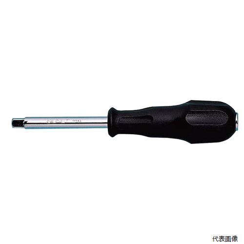 【特長】 ●エルゴノミックデザインに基づいた握り易い樹脂グリップ採用。 ●グリップエンドに1/4SQの差し込み穴がついており、スライドTバー等と組み合わせることも可能。 【仕様】 ●差込角(SQ)：1/4 ●全長(mm)：150 ●軸長(m...