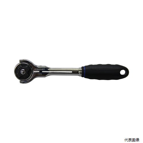 【特長】 ●ヘッドを垂直に回転させて早回しが可能。 ●ヘッド上部を回転させることで回転方向を切替可能。 【仕様】 ●ギア数：100 ●差込角(SQ)：1/4 ●全長(mm)：152 ●ヘッド径(mm)：25 ●ヘッド厚み(mm)：11 ●質...