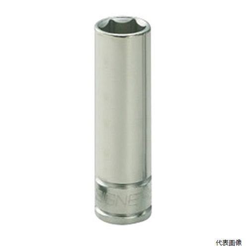 【特長】 ●ミラー仕上げのメッキが美しいディープソケット。 ●ボルト・ナットを傷めにくい面接触タイプ。 ●6角タイプ。 【仕様】 ●差込角(SQ)：3/8 ●サイズ(mm)：21 ●全長(L；mm)：64 ●先端部外径(D1；mm)：28 ...