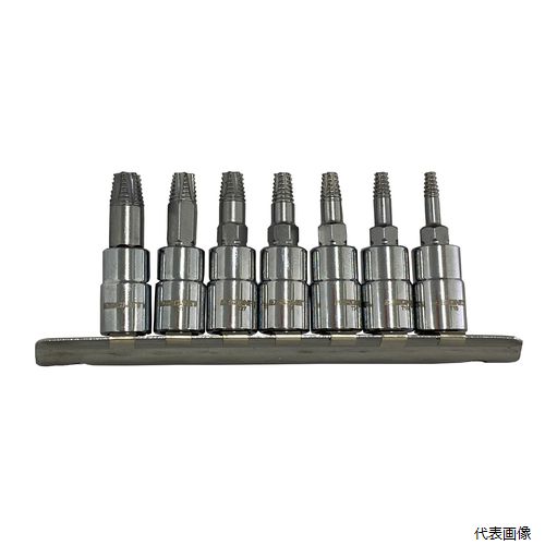 【特長】 ●角が丸くなったヘックスローブボルトを取り外します。 ●破損したヘックスローブボルトにしっかりと食い込みます。 ●サビやペイントされたボルトにも使用できます。 ●左ねじ・右ねじで使用可能です。[使用方法] 1.1/4DRのハンドル...