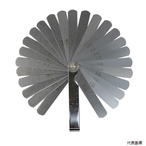 【特長】 ●狭い隙間に挿入して、寸法を計測するツール。 【仕様】 ●ブレード数：25 ●ブレード長(mm)：85 ●ブレード幅(mm)：12.8 ●硬度(HRC)：20 ●測定範囲(mm)：0.04・0.05・0.06・0.07・0.08・...