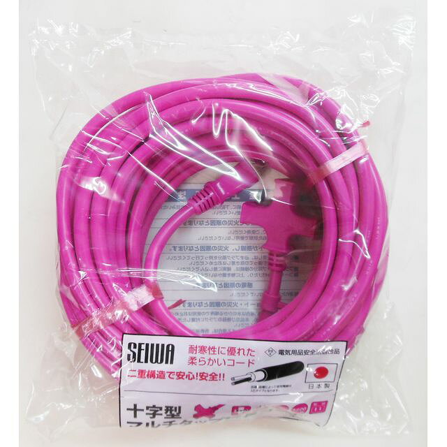 電気用品安全法適合品 耐久性に優れた柔らかいコード! 2重コードで安心!安全! 【特長】 ●耐久性に優れた柔らかいコード ●二重構造で安心、安全 ●3ツ口 【仕様】 ●使用電線：VCT2c×1.25mm2 ●定格：125V-15A ●許容W...