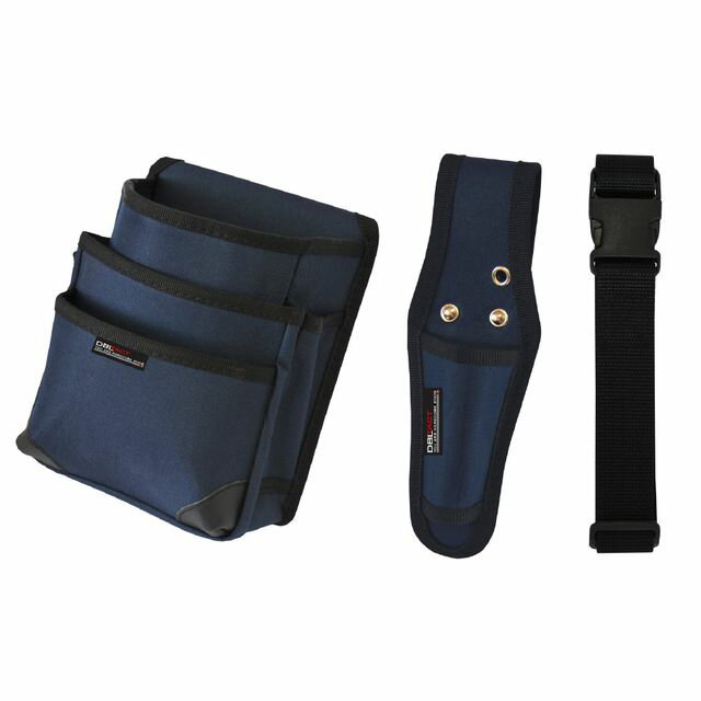 ハードな職種に耐える頼もしい強堅な3点セット! 【特長】 ●タフ設計の使い心地と安心感！軽くて丈夫 ●表面生地には摩擦に強いバリスティック加工した1680デニール生地を使用 ●型崩れがしにくく使いやすい ●セット内容　　腰袋3段・ペンチサッ...