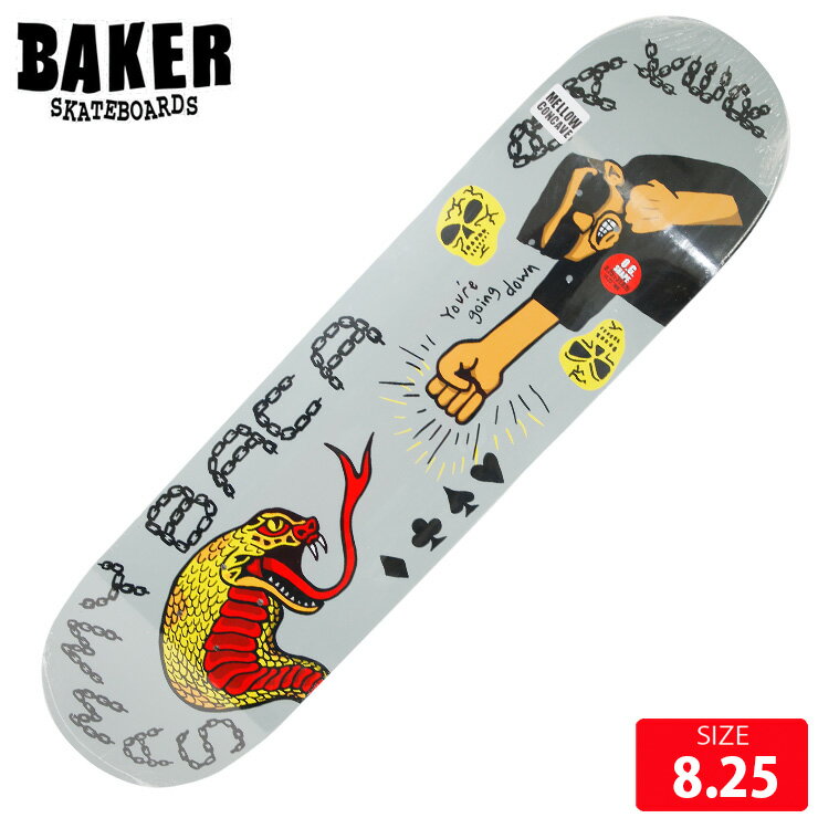 BRAND :BAKER ベイカーMODEL:GOING DOWN■SIZE :8.25長さ 80.5cm 幅 21cm ノーズ 18.5cm テール 17cm ホイルベース 36cm選べるグリップテープ付き2001年にアンドリュー・レイノ...