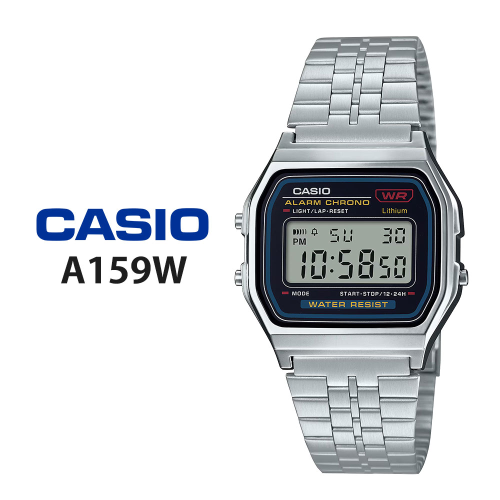 【ブランド】 　CASIO (カシオ) 【サイズ】 　36.8 × 33.2 × 8.2 (約mm) 　質量：約44g 【素材】 　樹脂／クロムメッキ 　バンド：ステンレススチールバンド 【仕様】 　クォーツ 　日常防水 　ストップウォッチ...