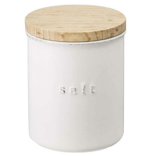 陶器製のおしゃれなキャニスターヴィンテージ加工された風合いが美しいキャニスター。 塩用。ぬくもりのある陶器製白い陶器と、天然木製の蓋がナチュラルな、ぬくもりのあるデザイン。シリーズで揃えて別売りでコーヒー用、砂糖用、無地もあります。シリーズ...