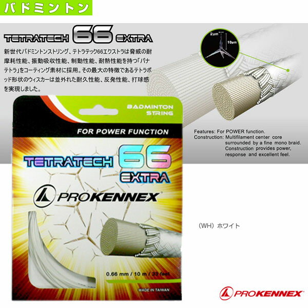 ■商品基本情報 商品名プロケネックス バドミントンストリング（単張） テトラテック 66 エクストラ TETRATECH 66 EXTRA AYSG1219 メーカー名プロケネックス カラー（WH）ホワイト サイズ0.66mm 素材マルチフ...