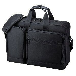 ■カラー：ブラック■サイズ：W415×D130×H300mmパソコン収納部内寸/W350×D25×H270mm右ポケット内寸/W245×D35×H235mm左ポケット内寸/W125×D35×H235mm■重量：780g■気室数：1気室■材質...