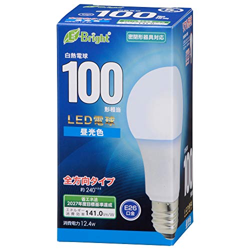 1個入り昼光色/100形相当/LDA12D-G AG27・Color:昼光色Size:100形相当Style:1個入り・パッケージ個数:1・この商品はLED5年対象です・白熱電球100形相当の明るさ・配光角約240°の全方向タイプ・密閉形器...