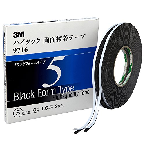 透明/5mm幅/9716 5 AAD・Size:5mm幅・パッケージ個数:1・基材:アクリルフォーム 粘着剤:アクリル系・テープの色:黒色・テープの厚さ1.6mm●自動車メーカーが車両生産工程で使用している、両面接着テープです ●接着しにく...
