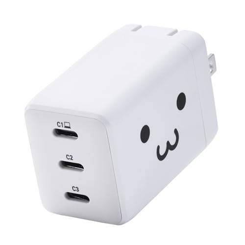 2)C×3ポートしろちゃん/-/EC-AC11267WF・Color:しろちゃんStyle:2)C×3ポートPatternName:1)充電器単体・パッケージ個数:1・3つの出力ポートを搭載。用途に合わせて接続先を使い分けられるから、スマー...