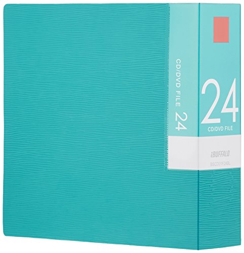 モダンブルー/24枚収納/BSCD01F24BL・Size:24枚収納・パッケージ個数:1・495019012558724枚収納のCD&DVDメディア収納ファイル ホコリから守る収納カバー付 高級感のある表面エンボス加工 分類に役立つインデ...