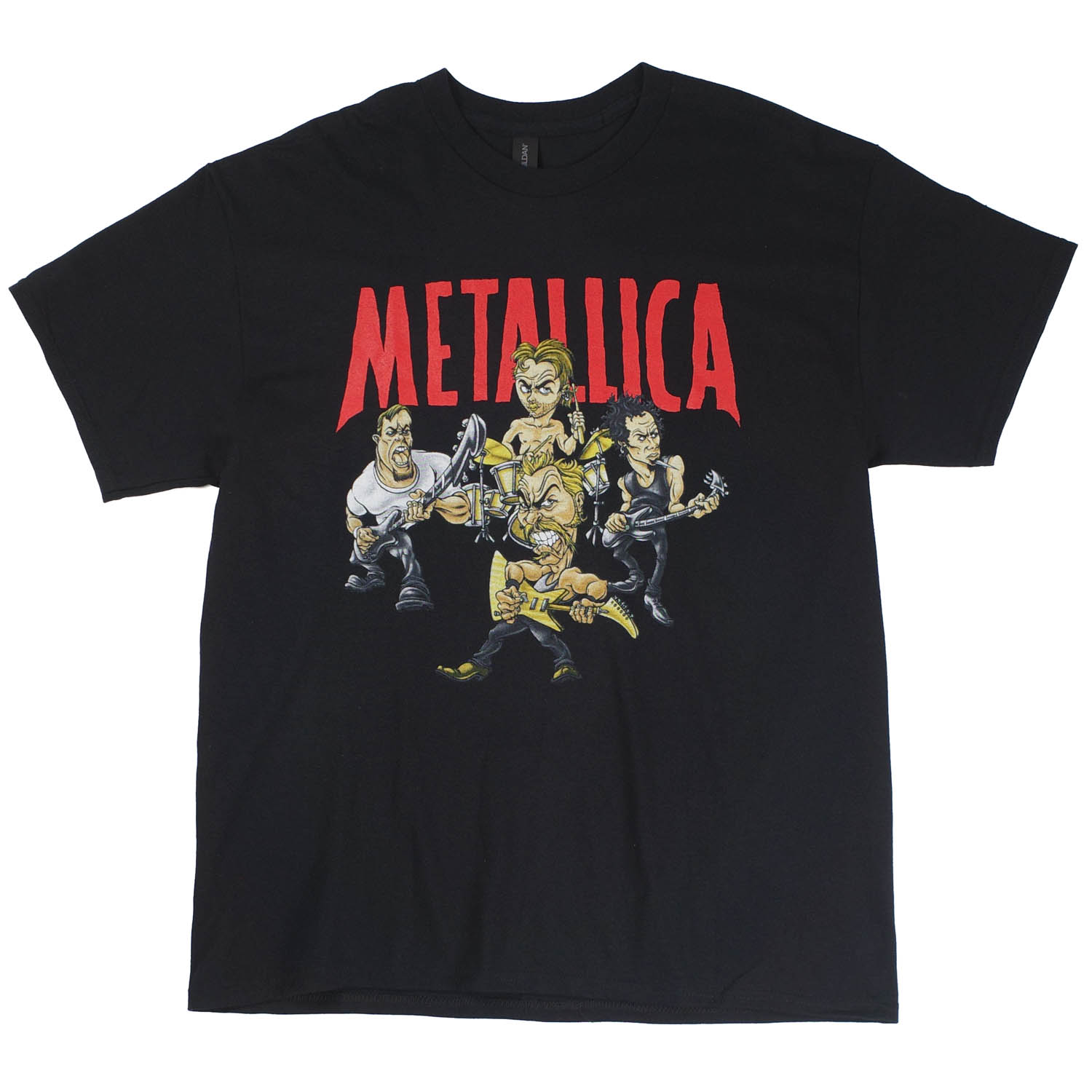 インパクト抜群のコミカルなグラフィックで魅せる、METALLICAオフィシャルTシャツ 【デザイン】 世界的人気を誇るヘヴィメタルバンド「METALLICA（メタリカ）」のオフィシャルライセンスTシャツ。 フロントにはメンバーをコミカルなタ...