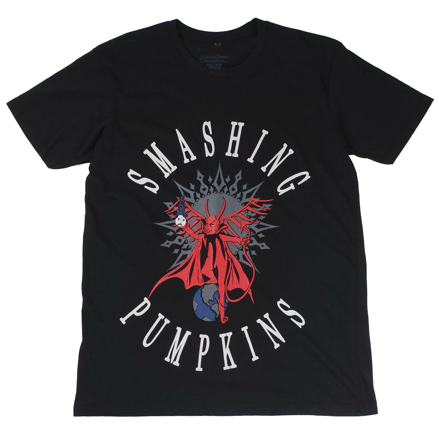 フロントとバックで魅せる、Smashing Pumpkins公式グラフィックTシャツ。 【デザイン】 アメリカのオルタナティブロックバンド「Smashing Pumpkins（スマッシング・パンプキンズ）」のオフィシャルライセンスTシャツで...
