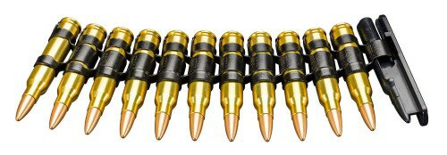 リアルなアルミカート11発ステンレス製リンクセット。 ベルトリンクとダミーカートは分解可能。 MK46付属のベルトリンクと接続可能 (※必要以上に接続すると、動作に影響が出る可能性があります)。日本製。