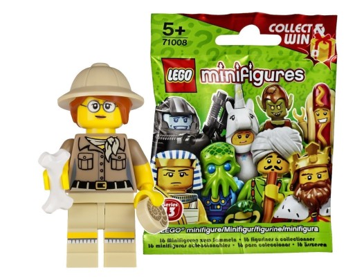 レゴ ミニフィギュア シリーズ13 考古学者 未開封品｜LEGO Minifigures Series14 Paleontologist 71008-6 未開封の商品本品はポリバックに1体のミニフィギュアと付属品が封入されています。 開封の...