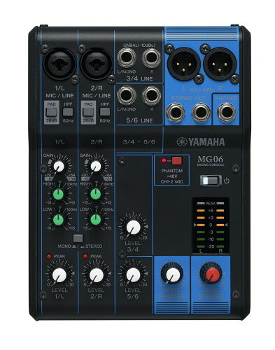 最大2 Mic / 6 Line入力( 2 モノラル+2 ステ㆑オ) 1 ステ㆑オバス マイクプリアンプ「D-PRE」搭載 +48V ファンタム電源 メタルシャーシ