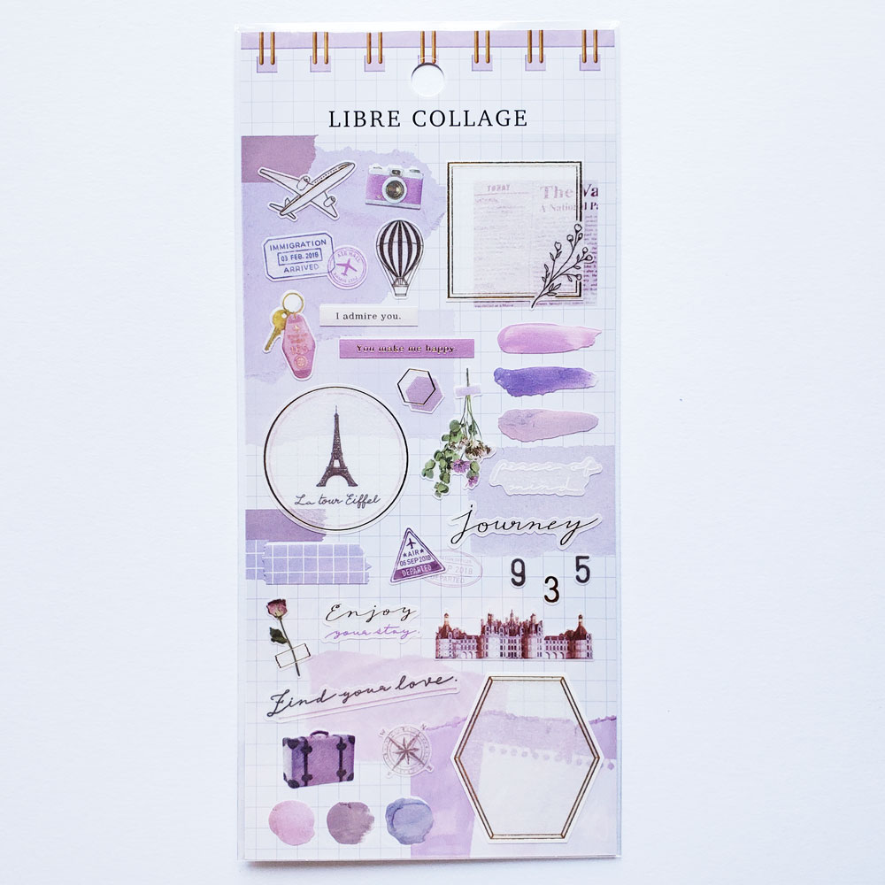 パッケージサイズ：20.2x9.3cm　 本体サイズ:17.5×9cm 素材:トレーシングペーパー・金ホット 透け感のある素材ですので、重ねて貼ってコラージュもできます。