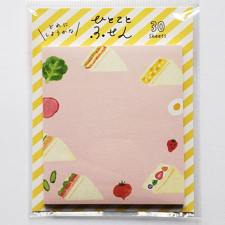 ちょっとしたメモやメッセージにちょうど良いサイズ。 約6.5x7.3cm　　　30枚綴り