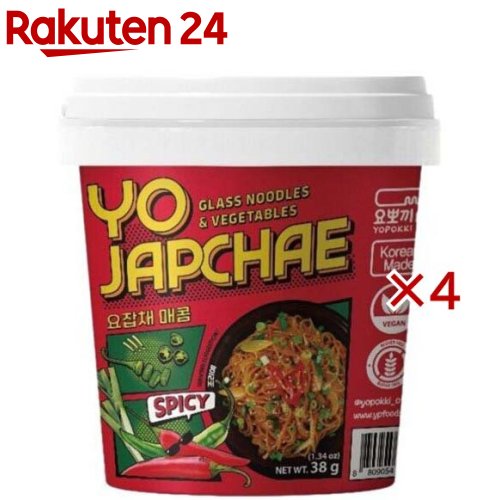 お店TOP＞フード＞世界のフード＞アジアのフード＞韓国のフード＞YOチャプチェ スパイシー味 (38g×4セット)【YOチャプチェ スパイシー味の商品詳細】●唐辛子の辛みが特徴の味わい深いインスタントカップチャプチェです。【品名・名称】即席...
