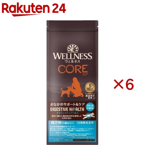 お店TOP＞ペット用品＞犬用食品(フード・おやつ)＞ドッグフード(ドライフード・総合栄養食)＞ドッグフード(成犬・アダルト用)＞ウェルネス コア ダイジェスティブヘルス 成犬用 白身魚＆玄米 (1.8kg×6セット)【ウェルネス コア ダイ...