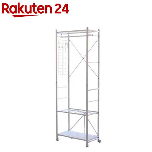 お店TOP＞日用品＞洗濯用品＞ハンガー・ハンガーラック＞ハンガーラック＞中山福 ハンガーラック 折りたたみ 組立簡単 幅60cm キャスター付き ホワイト R030-S1 (1個)【中山福 ハンガーラック 折りたたみ 組立簡単 幅60cm ...