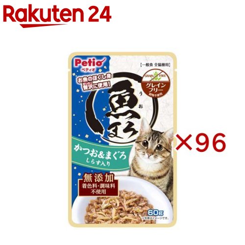 お店TOP＞ペット用品＞猫用食品(フード・おやつ)＞キャットフード(猫缶・パウチ・一般食)＞キャットフード(レトルト・パウチ)＞魚まろ かつお＆まぐろ しらす入り (60g×96セット)【魚まろ かつお＆まぐろ しらす入りの商品詳細】●お魚...