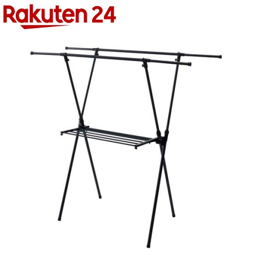 お店TOP＞日用品＞洗濯用品＞洗濯グッズ＞室内用物干し＞PORISH ブラック物干し 伸縮室内物干し X型 PSBK-05 (1台)【PORISH ブラック物干し 伸縮室内物干し X型 PSBK-05の商品詳細】●伸縮式だから干せる量たくさ...