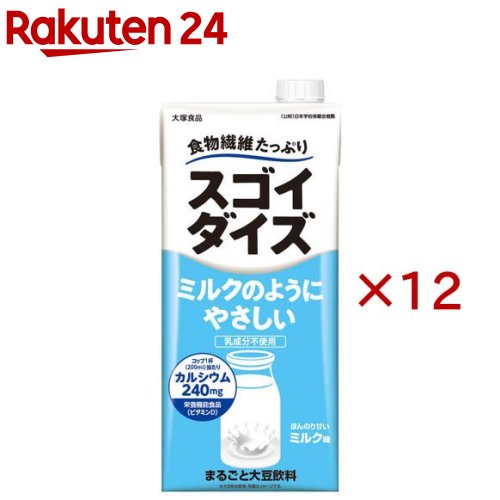 お店TOP＞水・飲料＞甘酒・豆乳・乳性飲料＞豆乳＞豆乳・豆乳飲料＞スゴイダイズ ミルクのようにやさしいミルク味 (6本入×2セット(1本1000ml))商品区分：栄養機能食品(栄養成分：ビタミンD)【スゴイダイズ ミルクのようにやさしいミル...