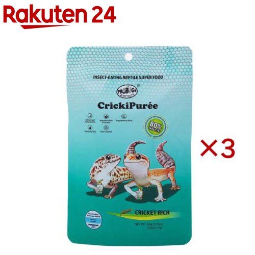 お店TOP＞ペット用品＞爬虫類・両生類用品＞爬虫類・両生類フード＞爬虫類・両生類フード全部＞プロバグズクリケットピューレ (12個入×3セット(1個5g))【プロバグズクリケットピューレの商品詳細】●コオロギ、ミルワーム、ミズアブ幼虫入りの...