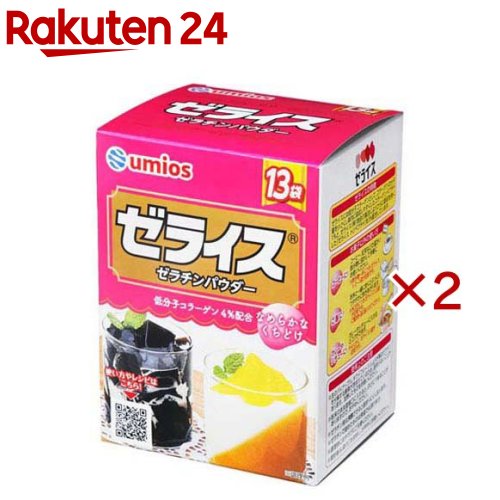 お店TOP＞フード＞製菓材料＞お菓子用凝固剤＞ゼラチン＞ゼライス (13袋入×2セット(1袋5g))【ゼライスの商品詳細】●お湯の中に振り入れてかき混ぜるだけで簡単に溶ける、顆粒状のゼラチンです。●1袋当たり5g(標準的な使用で250ml分...