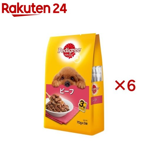 お店TOP＞ペット用品＞犬用食品(フード・おやつ)＞ドッグフード(缶・パウチ・一般食)＞ドッグフード(ウエット・缶フード)＞ペディグリー 成犬用 ビーフ (3袋入×6セット(1袋70g))【ペディグリー 成犬用 ビーフの商品詳細】●愛犬に必...