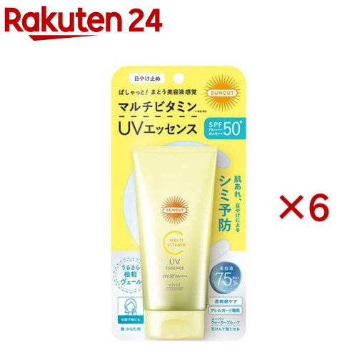 お店TOP＞化粧品＞UV・日焼け止め＞日焼け止め 強さ別＞日焼け止め SPF50以上＞サンカット マルチビタミンUV エッセンス (80g×6セット)商品区分：化粧品【サンカット マルチビタミンUV エッセンスの商品詳細】●肌あれを防ぎ、日...