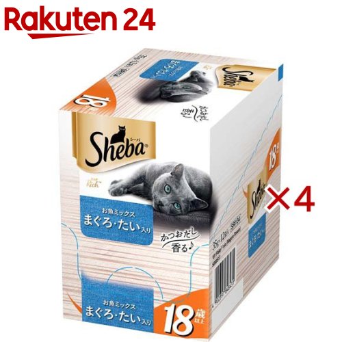 お店TOP＞ペット用品＞猫用食品(フード・おやつ)＞キャットフード(猫缶・パウチ・一般食)＞キャットフード(ウエット・猫缶)＞シーバ リッチ 18歳 お魚ミックス まぐろたい キャットフード ウェットフード シニア (12袋入×4セット(1...