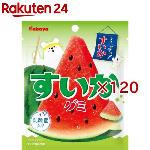 お店TOP＞フード＞お菓子＞ガム・グミ＞グミ＞すいかグミ (50g×120セット)【すいかグミの商品詳細】●グミの表面にすいかの果汁パウダーと塩をまぶしました。乳酸菌入り。【品名・名称】グミキャンディ【すいかグミの原材料】砂糖(外国製造、国...