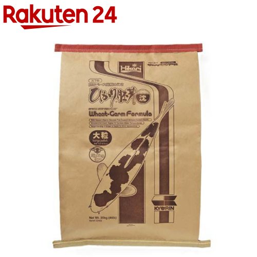 お店TOP＞ペット用品＞観賞魚・アクアリウム用品＞観賞魚・魚フード＞錦鯉用フード＞ひかり胚芽沈下 大粒 (20kg)【ひかり胚芽沈下 大粒の商品詳細】●栄養価が高く、消化吸収しやすい小麦胚芽を配合、低水温時や病中病後にも安心です。(大粒・沈...