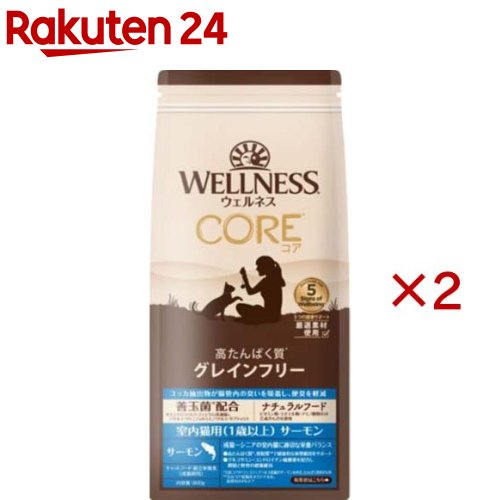 お店TOP＞ペット用品＞猫用食品(フード・おやつ)＞キャットフード(ドライフード・総合栄養食)＞キャットフード(室内猫用)＞ウェルネス コア 室内猫用 サーモン (800g×2セット)【ウェルネス コア 室内猫用 サーモンの商品詳細】●穀物...
