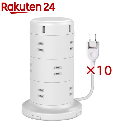 お店TOP＞家電＞トラベル用品＞変換プラグ・電源ケーブル＞電源タップ・電源ケーブル＞エレコム 電源タップ 12個口 2m 雷サージ ほこり防止 USBポート付 ホワイトECT-0720WH (10セット)【エレコム 電源タップ 12個口 2...