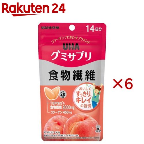 お店TOP＞健康食品＞食物繊維＞食物繊維＞ポリデキストロース＞UHAグミサプリ 食物繊維 14日分 (28粒入×6セット)【UHAグミサプリ 食物繊維 14日分の商品詳細】●いつでもどこでも美味しく食物繊維が摂取できるグミタイプのサプリメン...