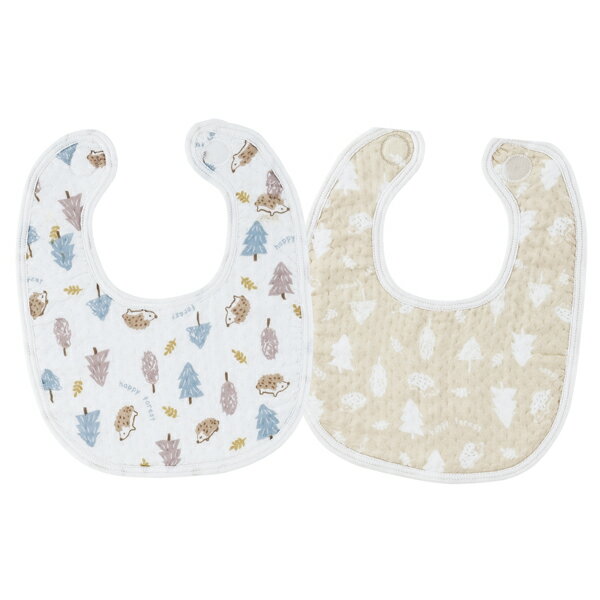 ギフト対応【送料無料】■商品名：Air Mousse Baby アニマルプリント スタイ2P B（ハリネズミ） AR7415■商品：商品（首回り約28?30cm 前丈約14cm）×2■材質：表側・裏側：レーヨン100%、中糸：ポリエステル1...